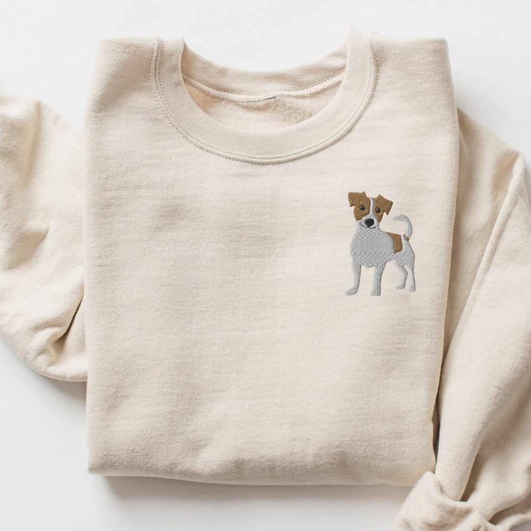 Jack Russell Terrier Embroidered Unisex Sweatshirt, Jack Russell ...