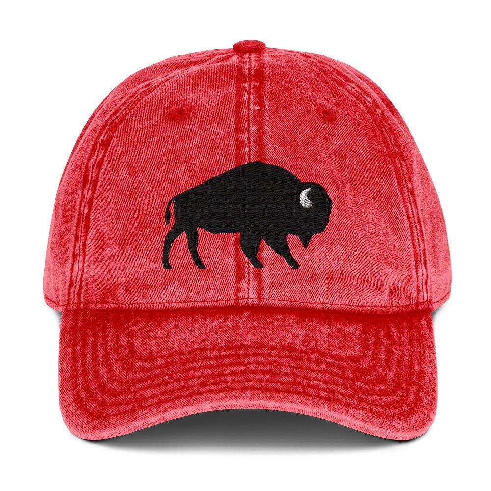 Bison Embroidered Adjustable Vintage Cotton Twill Cap - Etsy