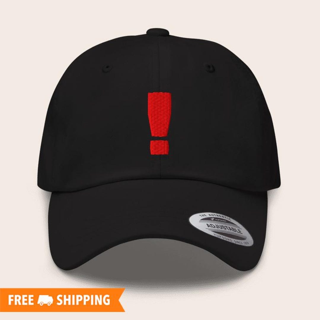 Exclamation Mark Alert Symbol Embroidered Adjustable Baseball Cap Dad ...