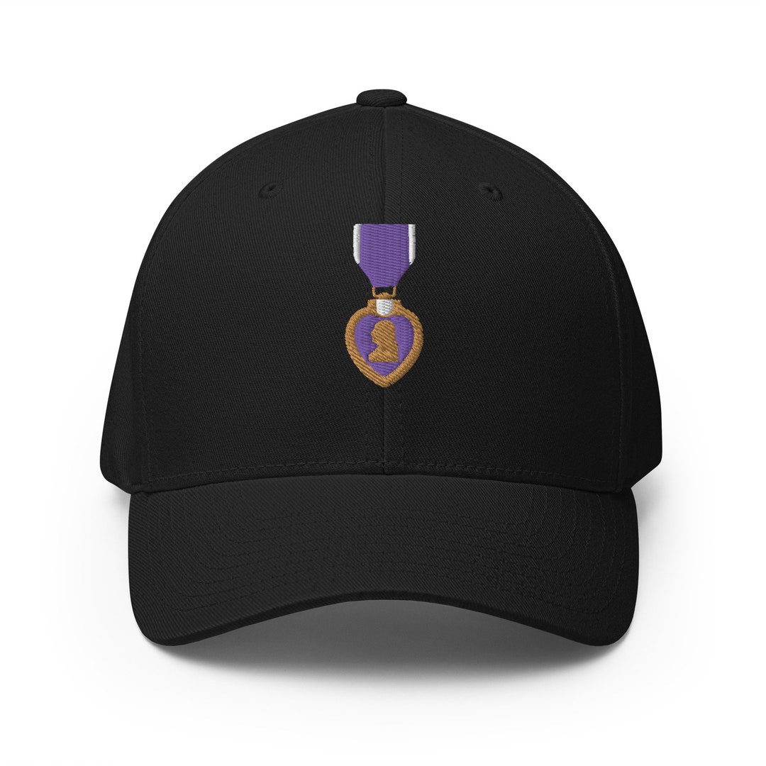 Purple Heart Embroidered Flexfit Structured Twill Cap, Veteran Hat ...