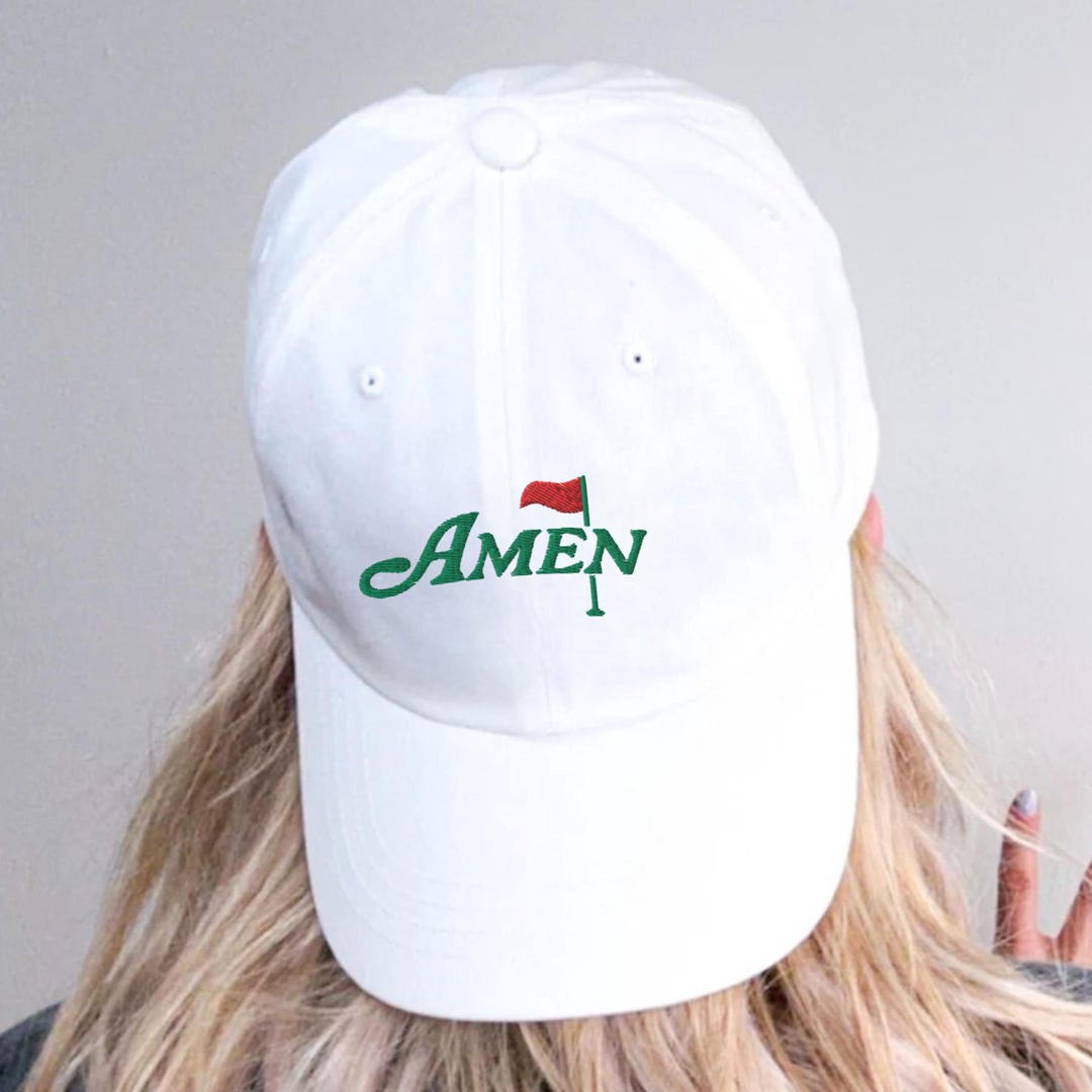 Amen Embroidered Adjustable Relaxed Fit Golf Hat, Amen Corner Hat, Golf ...