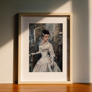 Monster Bride Wall Art Poster, Vintage Spooky Wall Art, Bookish Dark ...