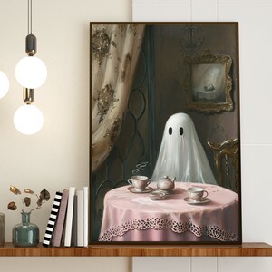 Ghost Tea Party Wall Art Poster, Vintage Wall Art, Dark Academia Gothic ...