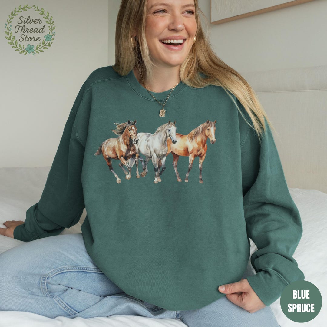 Painted Horses Sweatshirt, Western Comfort Colors® Sweatshirt, Rodeo ...