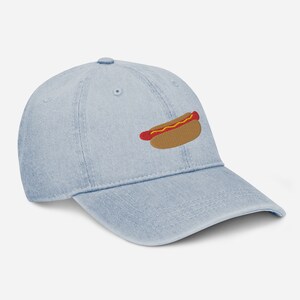 Hot Dog Embroidered Adjustable Baseball Cap Denim Hat, Hot Dog Eating ...