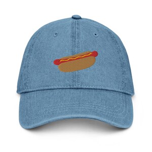 Hot Dog Embroidered Adjustable Baseball Cap Denim Hat, Hot Dog Eating ...