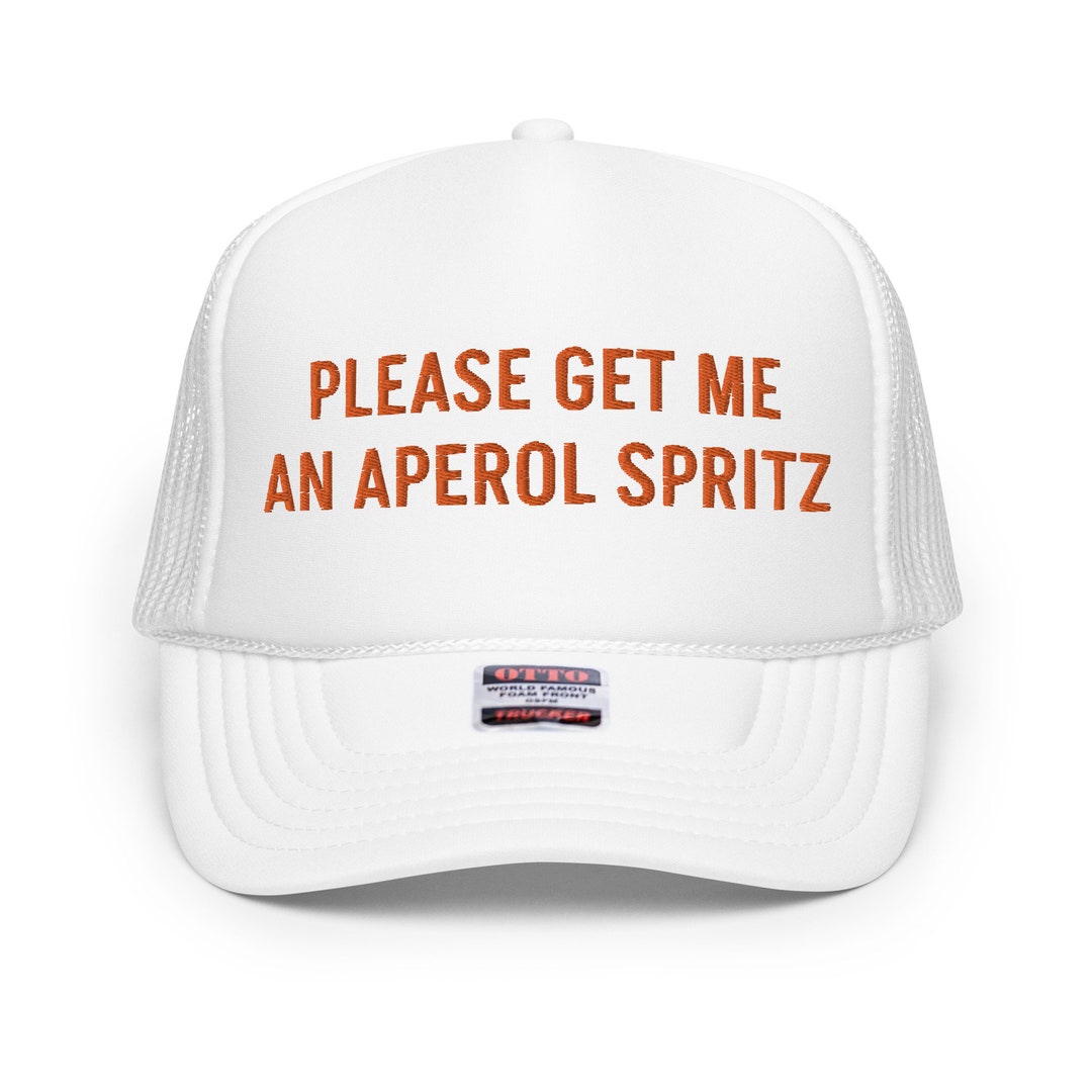 Aperol Spritz Embroidered Adjustable Snapback Foam Trucker Hat, Aperol ...