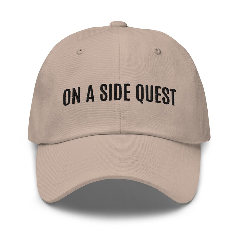 On A Side Quest Embroidered Adjustable Relaxed Fit Baseball - Etsy