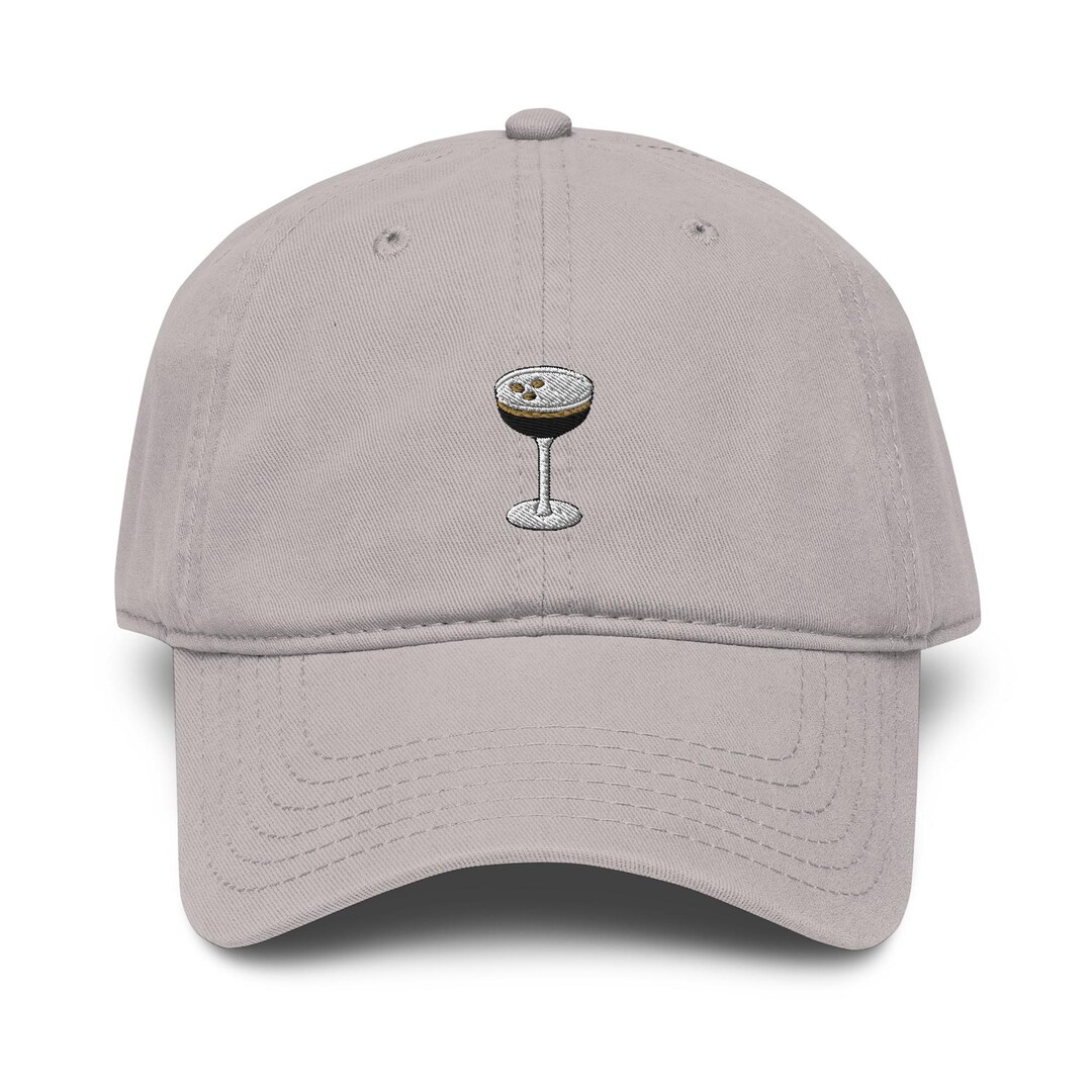 Espresso Martini Embroidered Adjustable Garment Washed Handmade ...