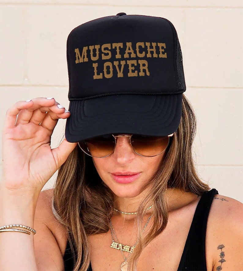 Mustache Lover Embroidered Foam Adjustable Mesh Back Trucker Hat ...