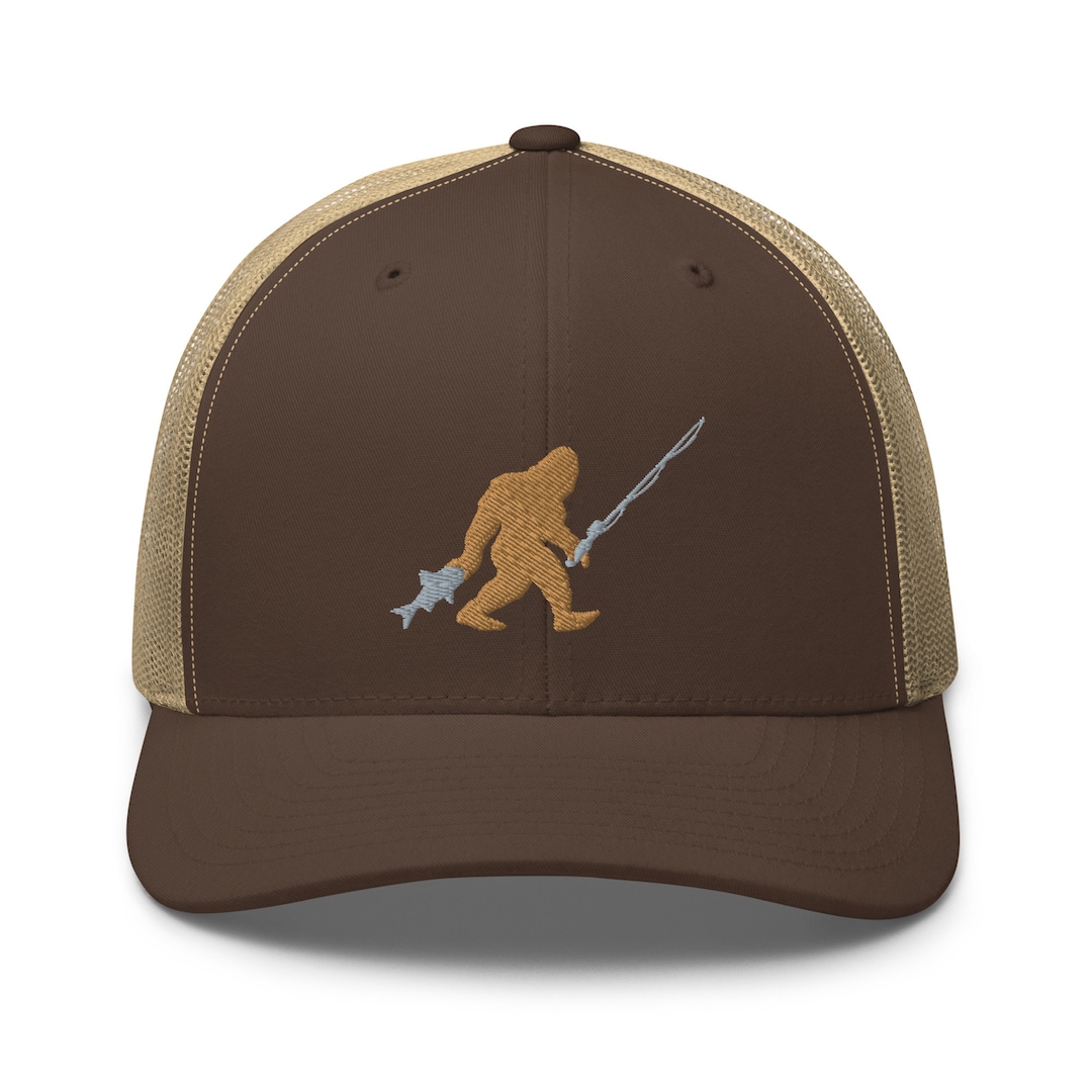 Bassquatch Embroidered Adjustable Mesh Back Hat Bigfoot Yeti - Etsy