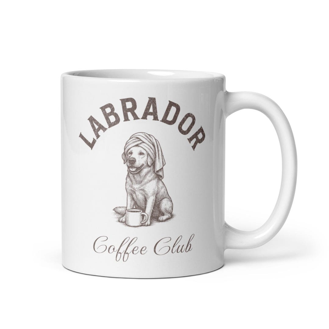 Labrador Coffee Club White Glossy Coffee Mug, Labrador Dog Owner Gift ...