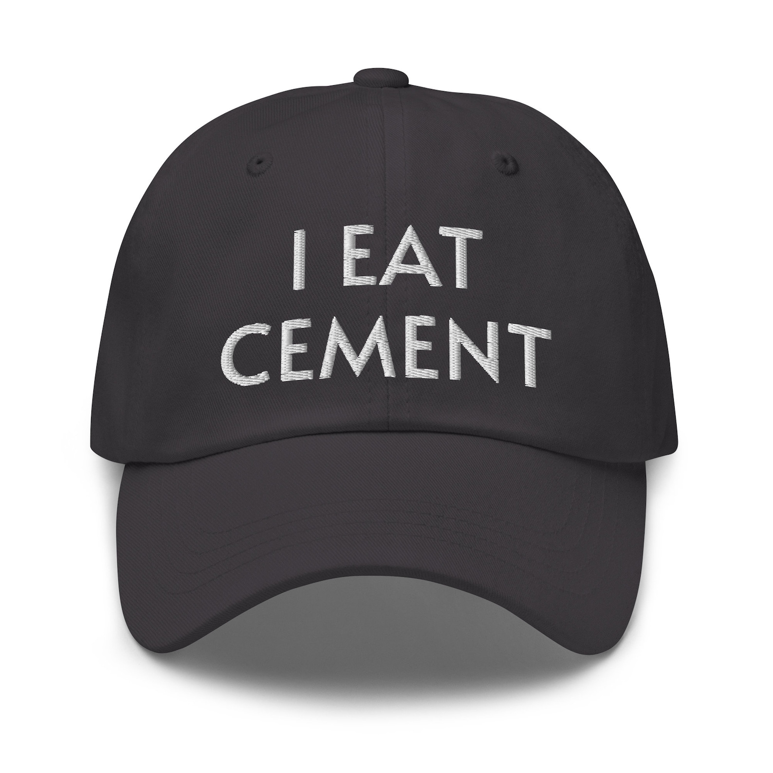 I Eat Cement Embroidered Adjustable Relaxed Fit Hat, Funny Hats ...