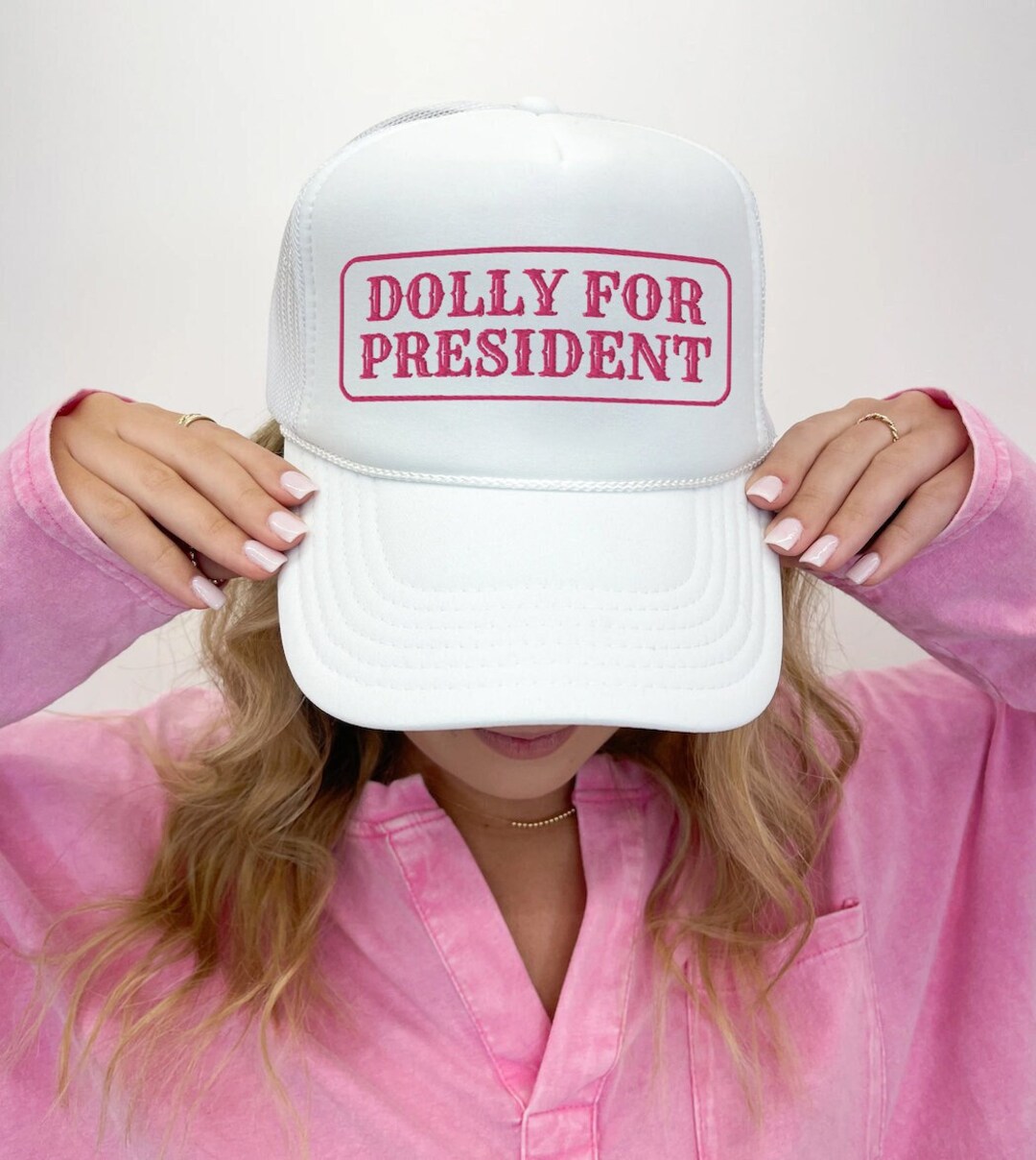 Dolly for President Embroidered Adjustable Relaxed Fit Foam Trucker Hat ...