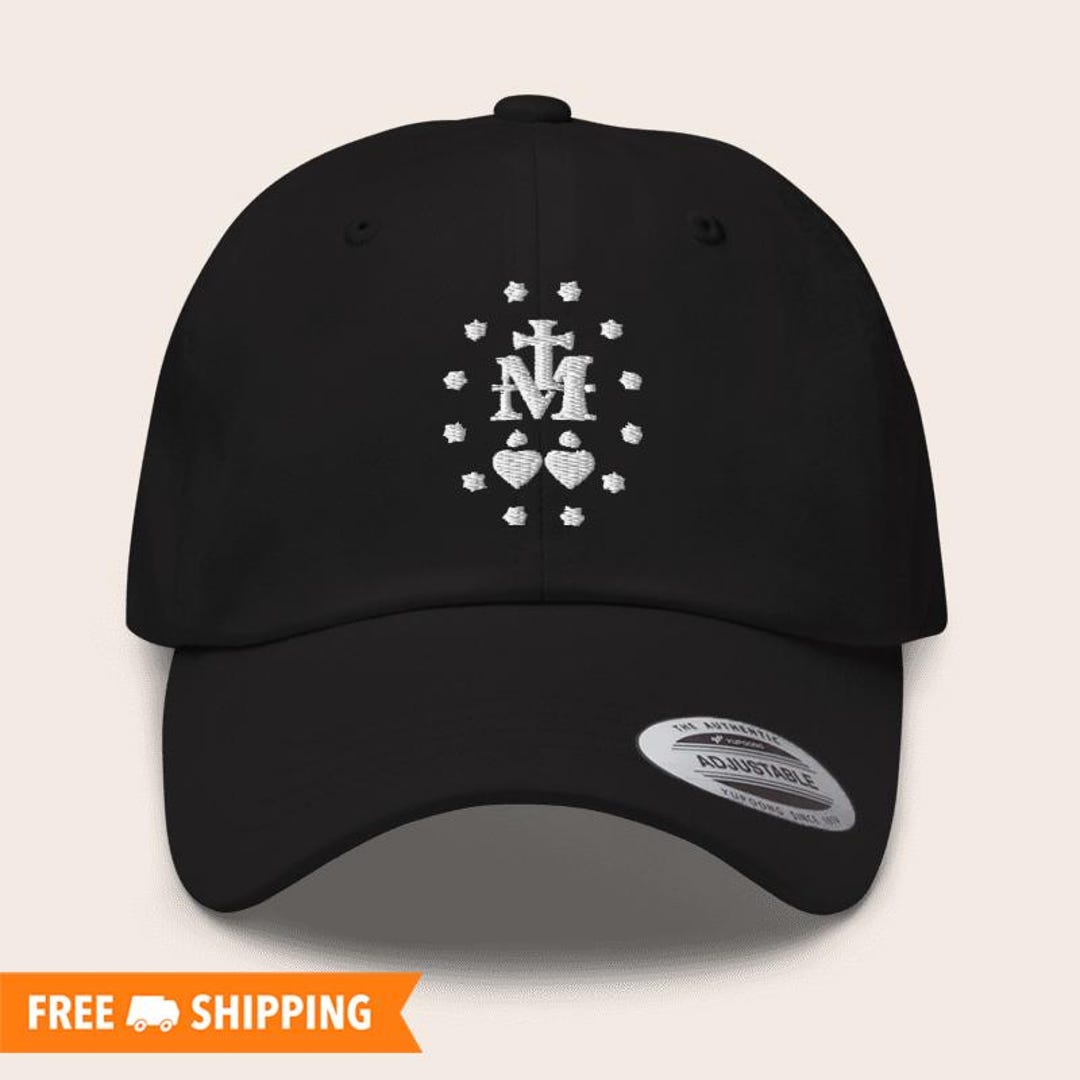 Miraculous Medal Embroidered Adjustable Relaxed Fit Hat, Traditional ...