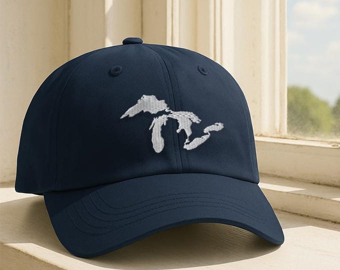 Great Lakes Cap (unisex) Great Lakes Hat, Lake Life Embroidered Cad Cap ...