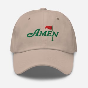 Amen Embroidered Adjustable Relaxed Fit Golf Hat, Amen Corner Hat, Golf ...