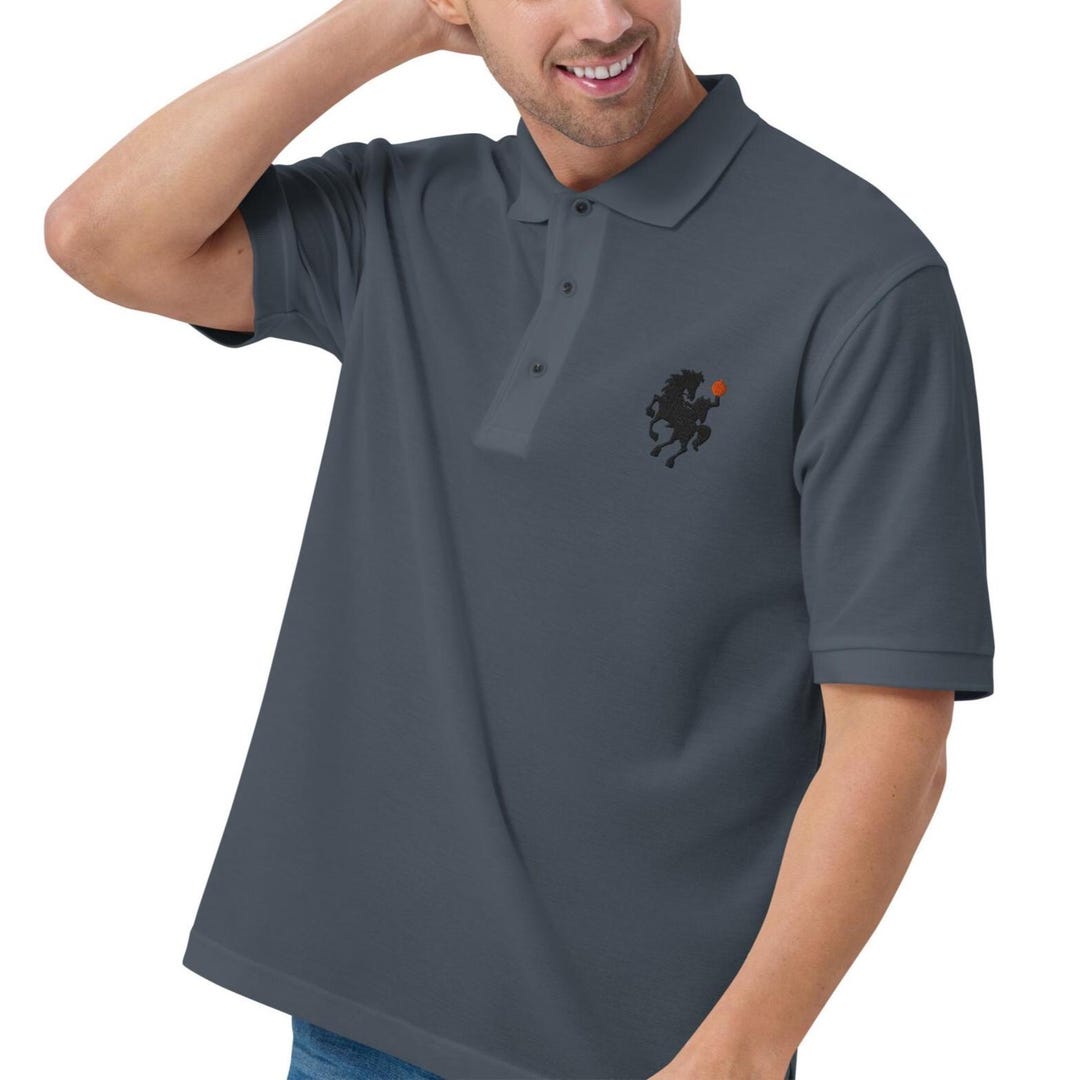 Headless Horseman Minimal Embroidered Men's Premium Polo Shirt ...