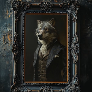 Werewolf Wall Art Poster, Vintage Animal Wall Art, Bookish Dark ...