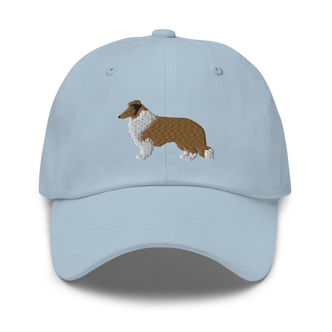 Rough Collie Dog Embroidered Adjustable Relaxed Fit Hat, Rough Collie ...