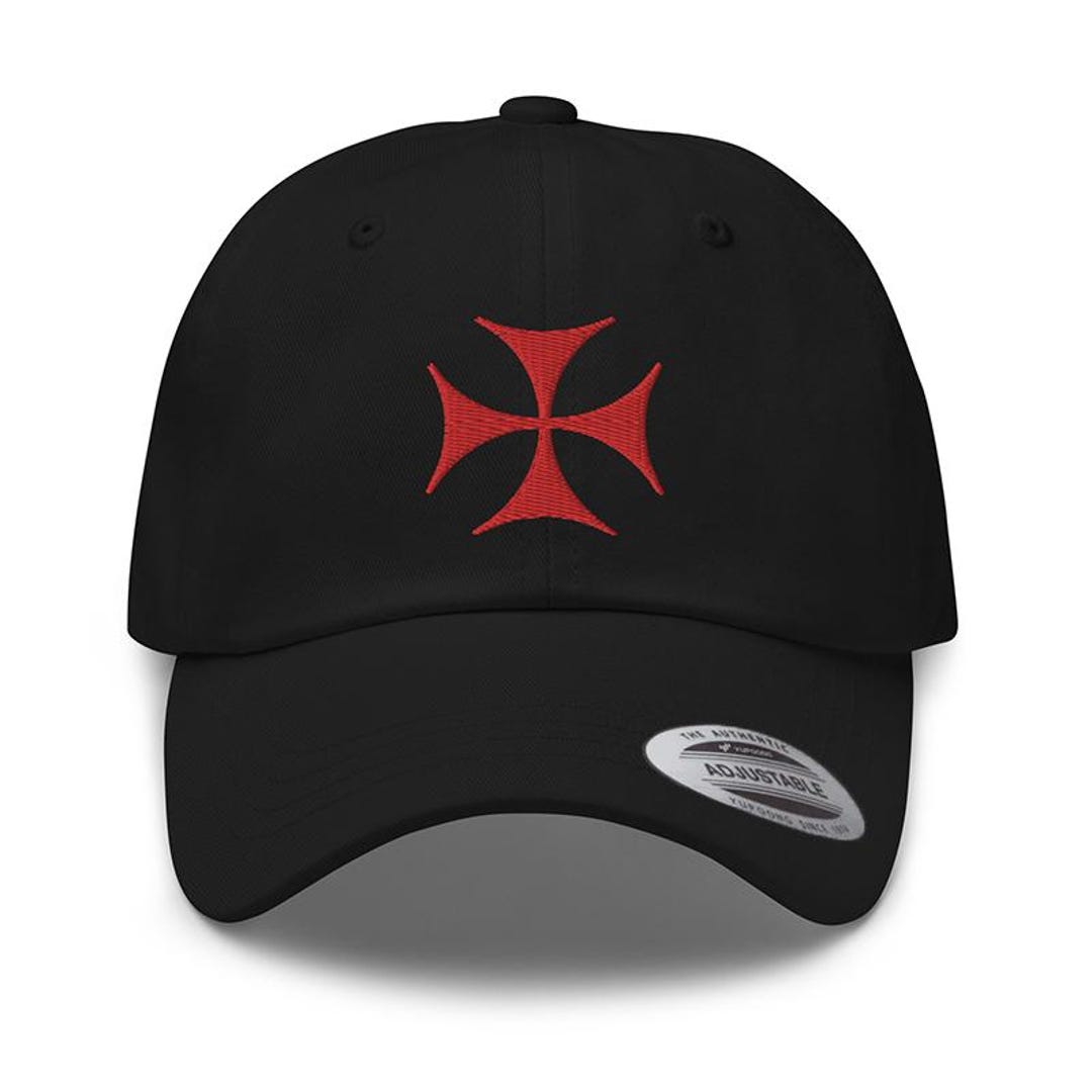 Knights Templar Embroidered Adjustable Baseball Cap Dad Hat, Medieval Red Crusader Masonic ...