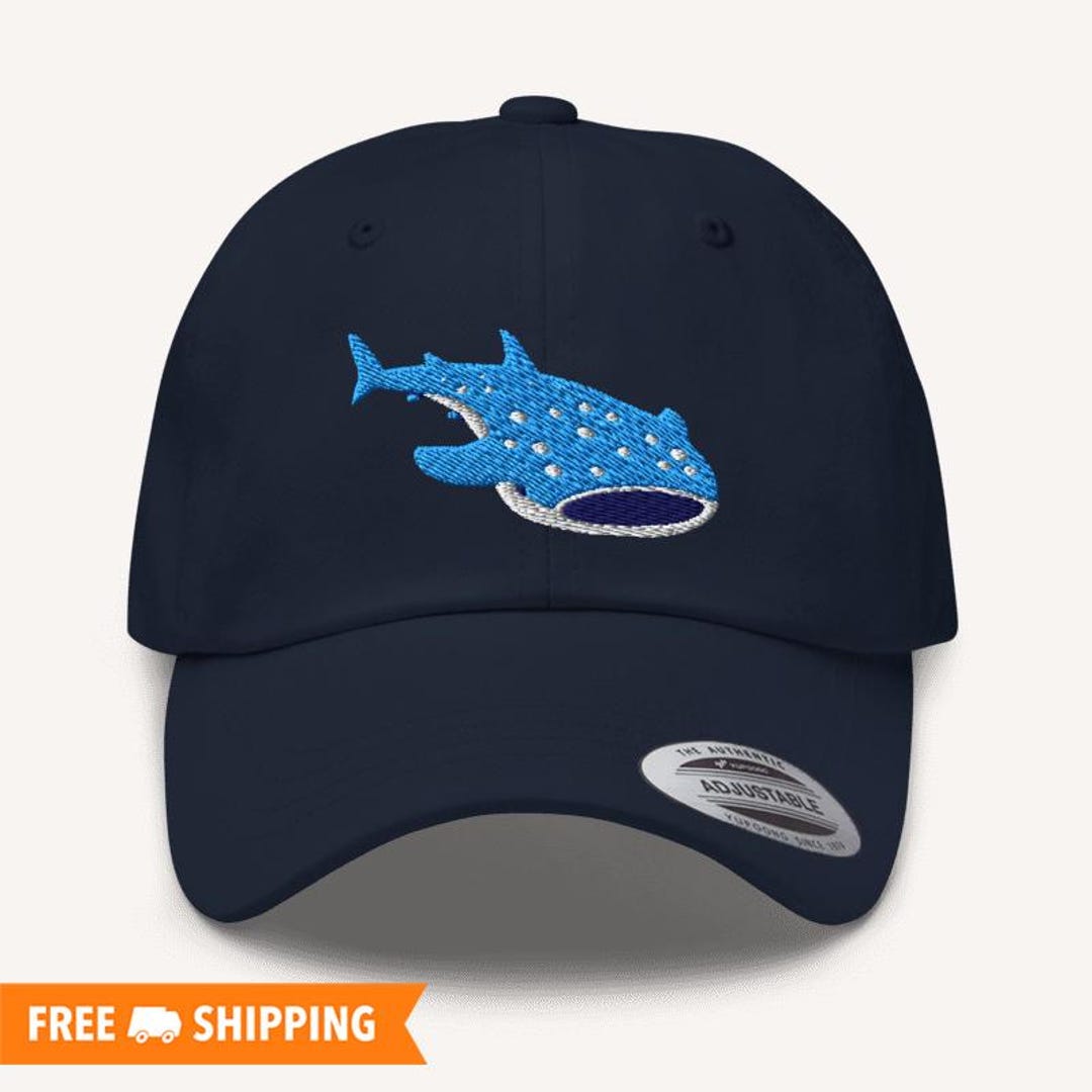 Whale Shark Embroidered Adjustable Relaxed Fit Baseball Cap Dad Hat ...