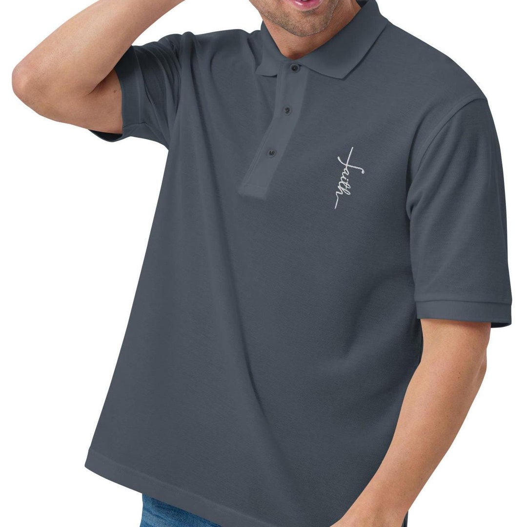 Faith Embroidered Polo Shirt for Men, Faith Polo, Christian Gift ...