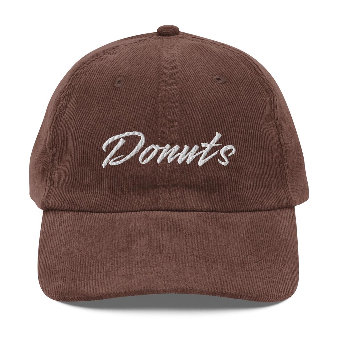 Embroidered Vintage Corduroy Donuts Hat, Donut Lover Gift, Donut Hat ...