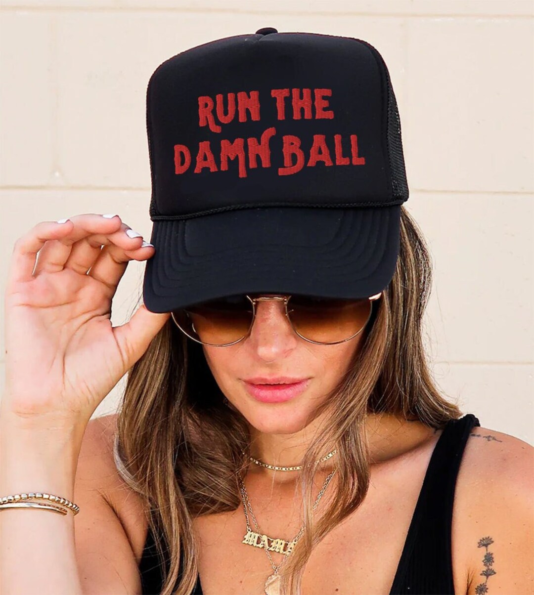Run the Damn Ball Embroidered Adjustable Foam Trucker Hat, Football Hat ...