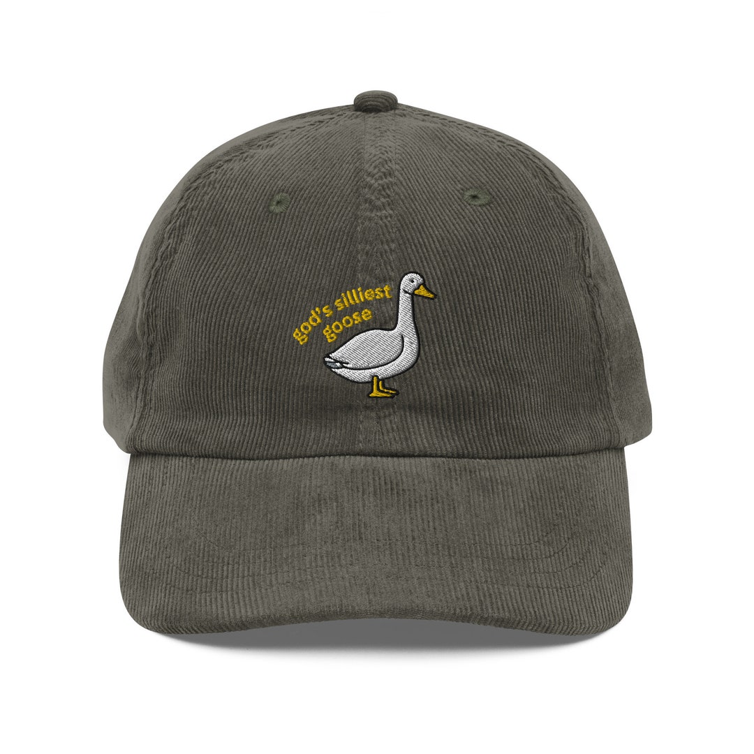 God's Silliest Goose Hat, Embroidered Adjustable Vintage Corduroy Cap ...