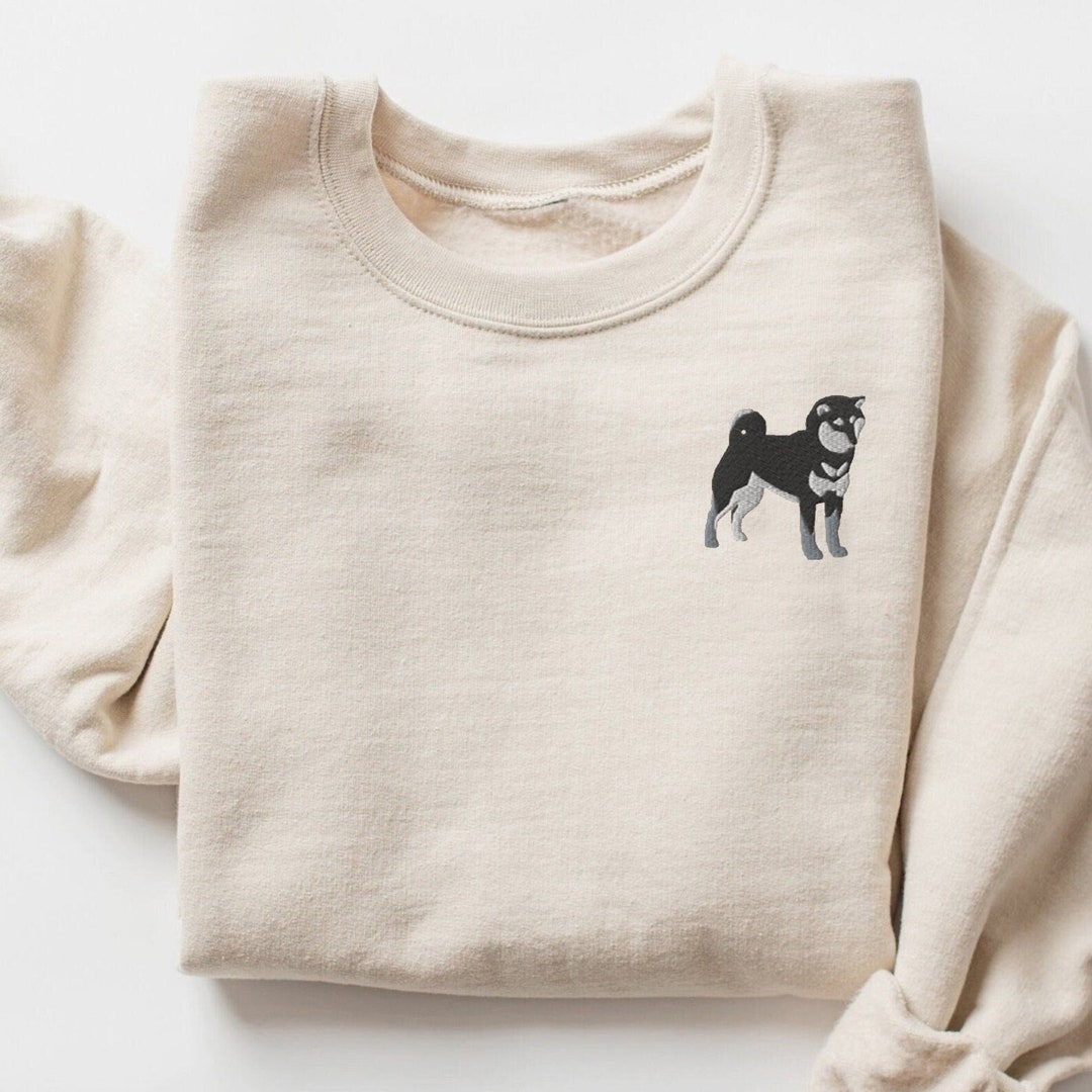 Black and Tan Shiba Inu Embroidered Unisex Sweatshirt, Shiba Inu Dog ...