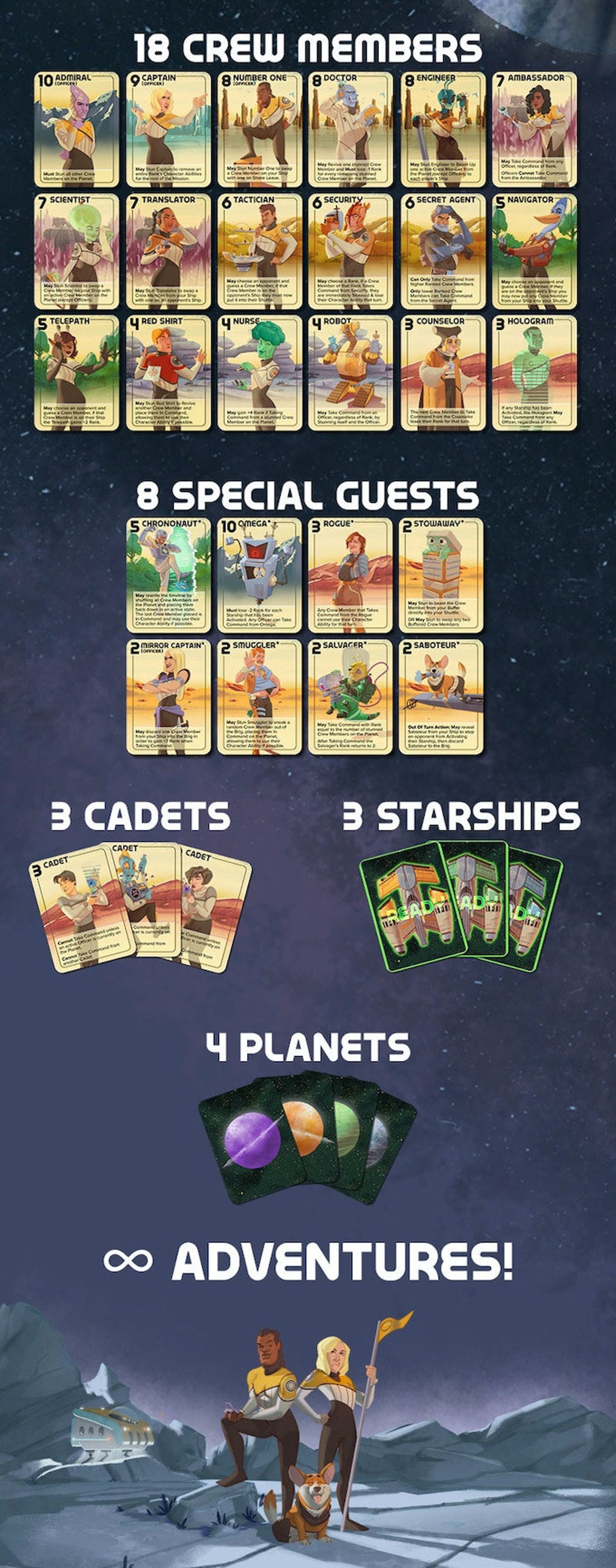 Space Aces: Landing Party Sci-fi Card Game for 2-3 Players - Etsy