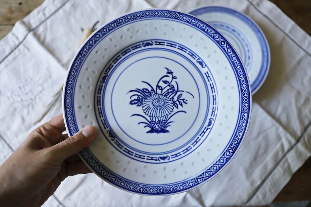 2 Chinese Porcelain Plates Rice Grain Pattern Floral - Etsy