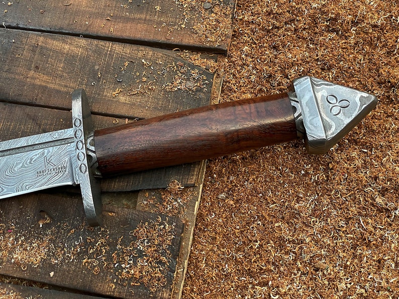 Celtic Sword Custom Handmade Damascus Steel Long Seax Sword Kpro - Etsy