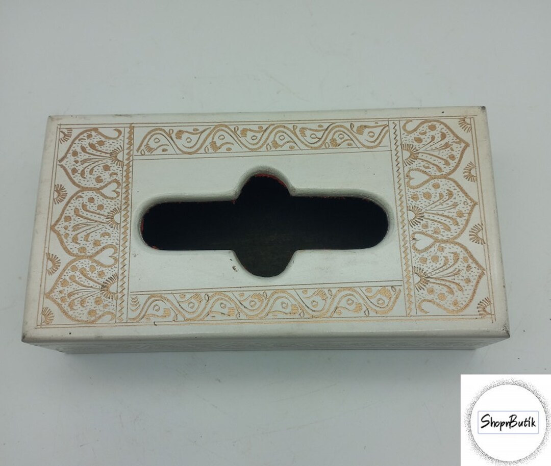 Pakistani Handmade Wooden Tissue Box, Vintage Style Napkin Box ...