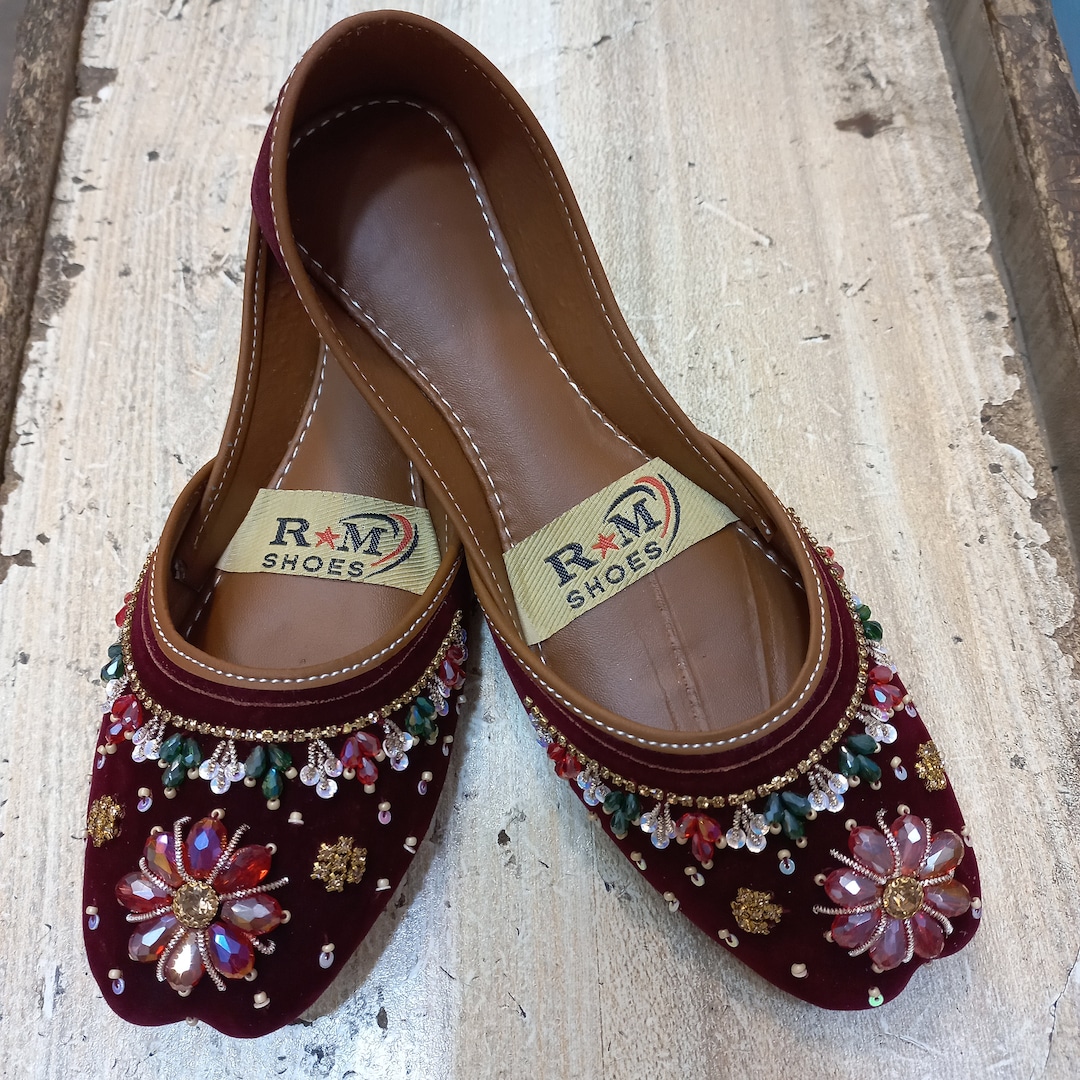 Ladies Punjabi Juti for Wedding for Women Flat Wedding Shoes Etsy Women ...