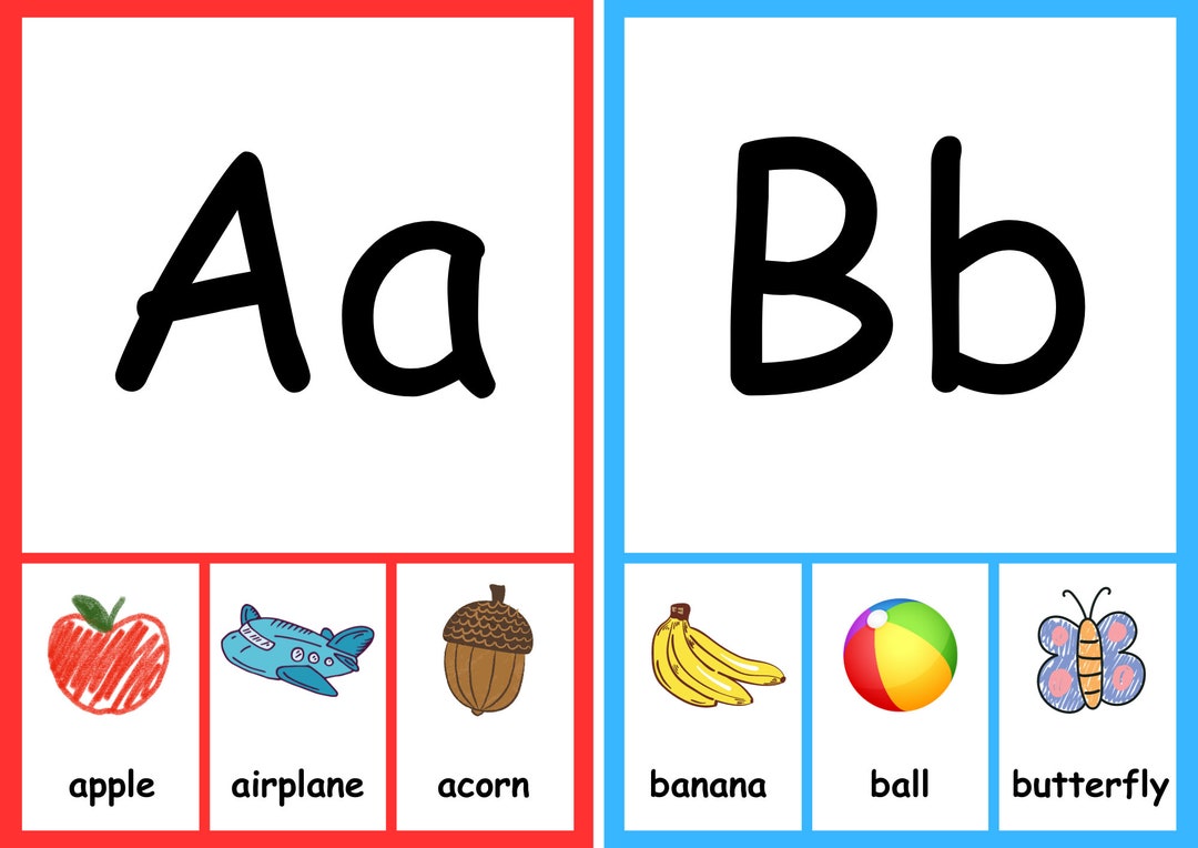 Alphabet Posters With Pictures and Words - Etsy