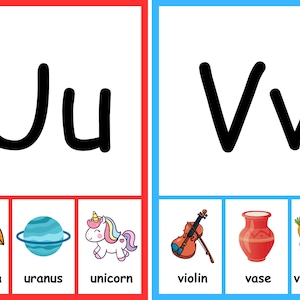 Alphabet Posters With Pictures and Words - Etsy