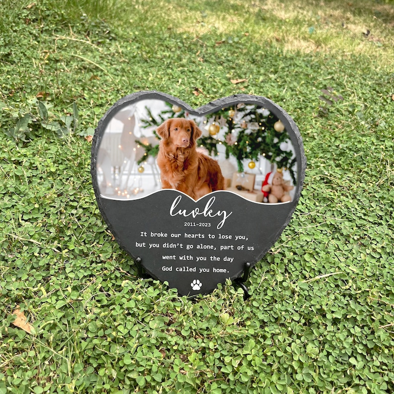 Personalized Pet Memorial Stone Gift With Photo, Customized Pet ...