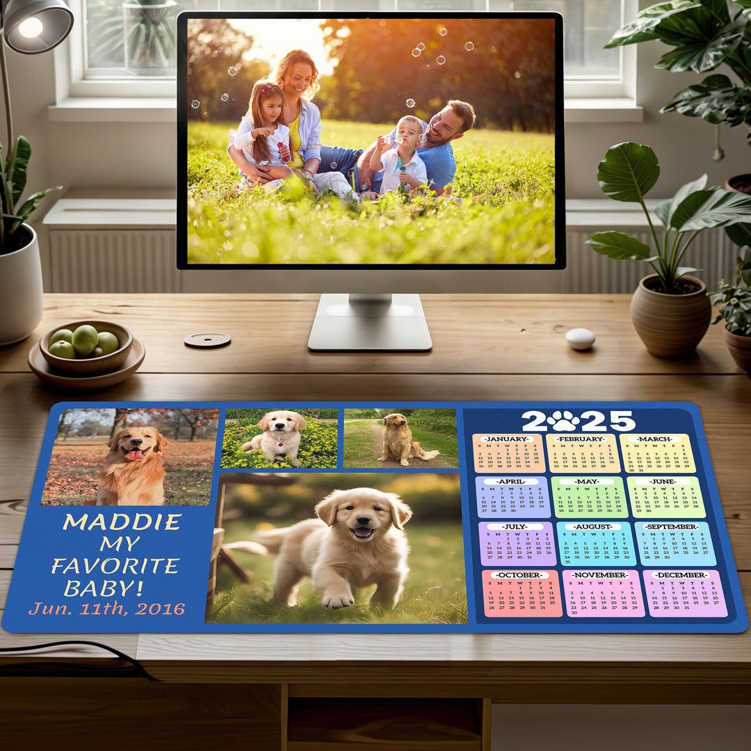 Custom Pet Desk Mat, Personalized Name Dog Mousepad, Large Mouse Pad ...