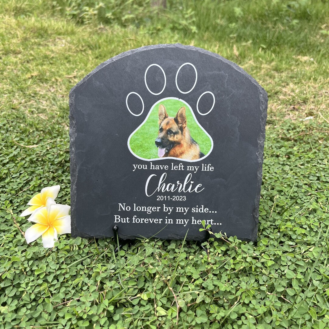 Personalized Pet Memorial Stone With Color Photo, Customized Pet ...