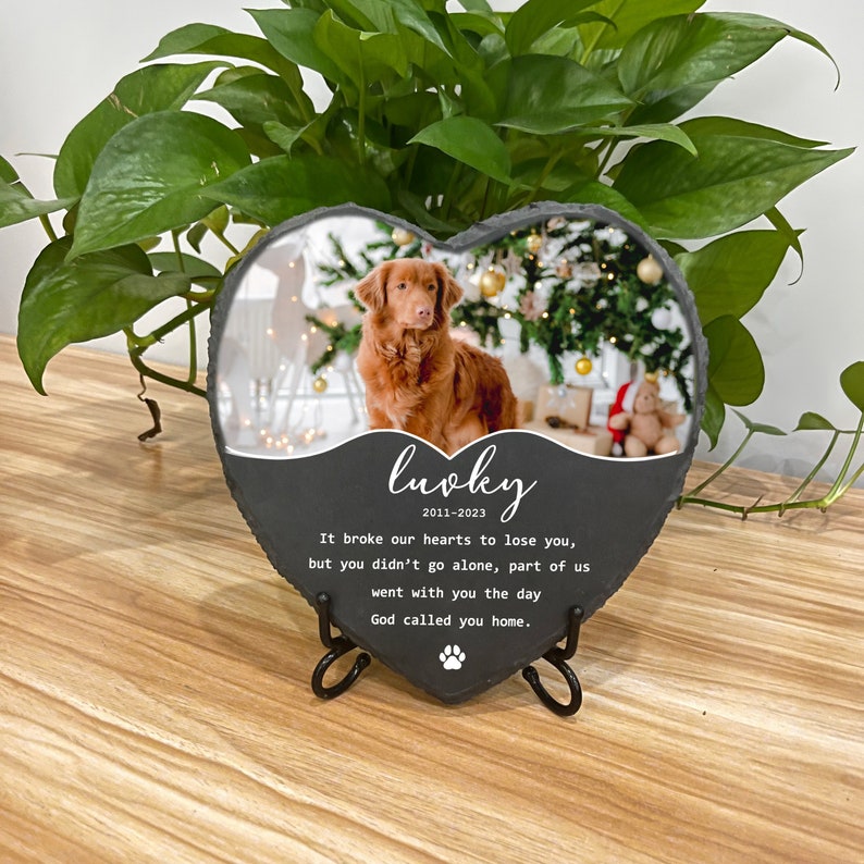Personalized Pet Memorial Stone Gift With Photo, Customized Pet ...