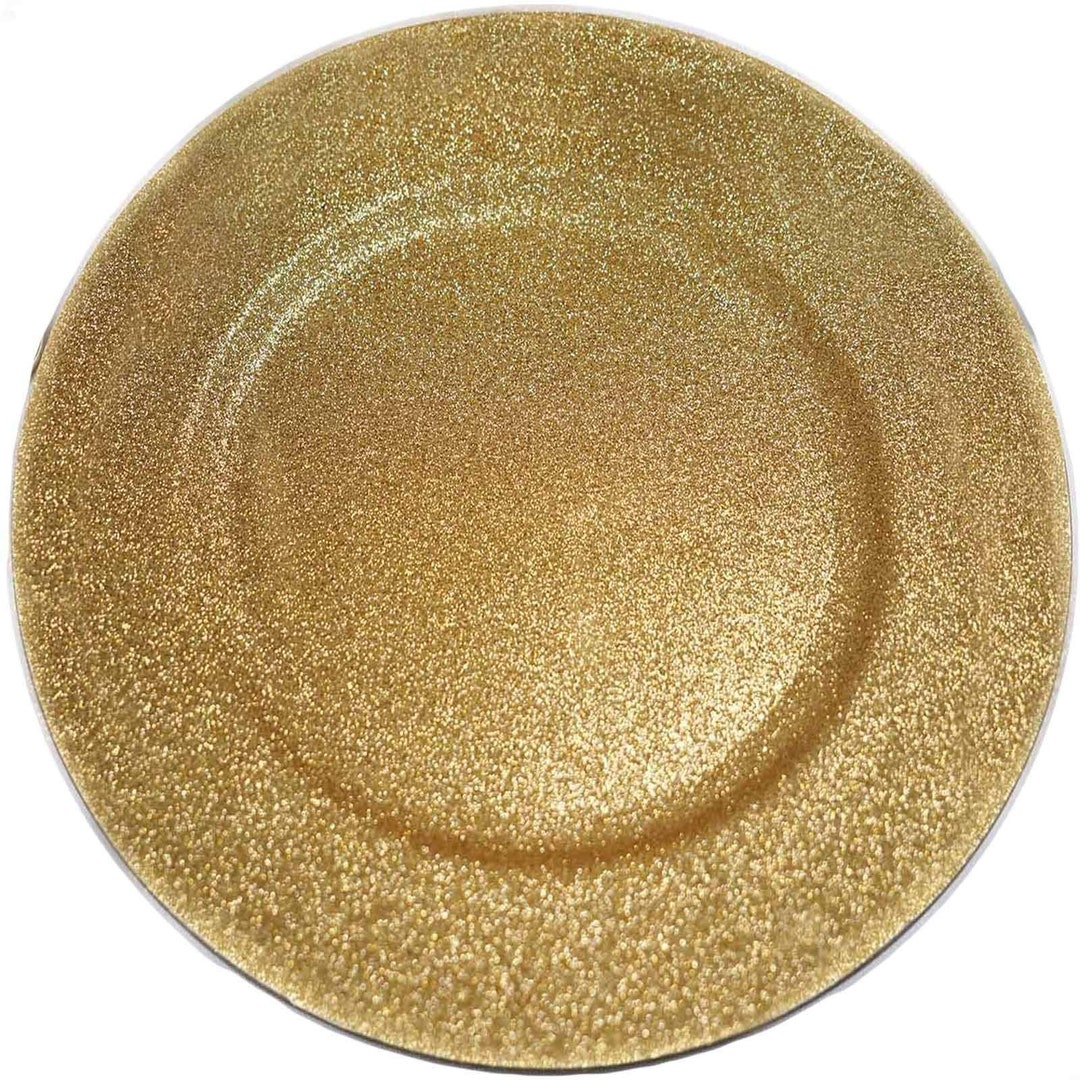 6 Pack-multi Color Glitter Heavy Duty Plastic Charger Plates - Etsy