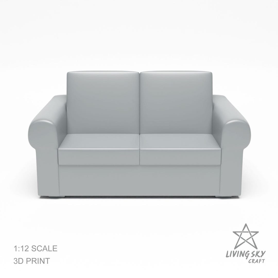 1:12 Scale Loveseat 3D Printed Gray Model | UIL Unit Set OAP | Legends ...