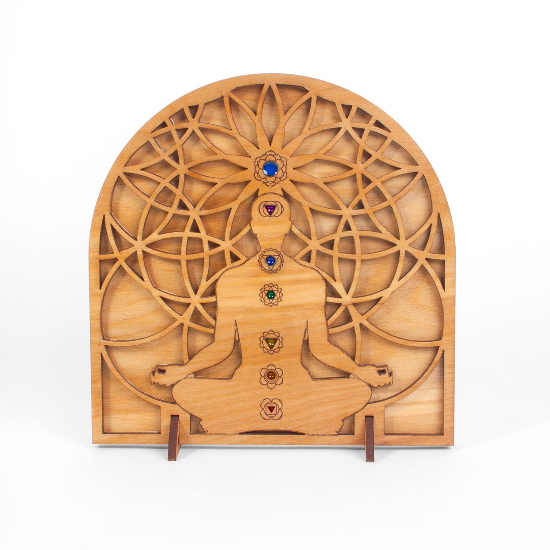Meditation Board With 7 Major Chakras - Laser Cut Gift for Meditators ...
