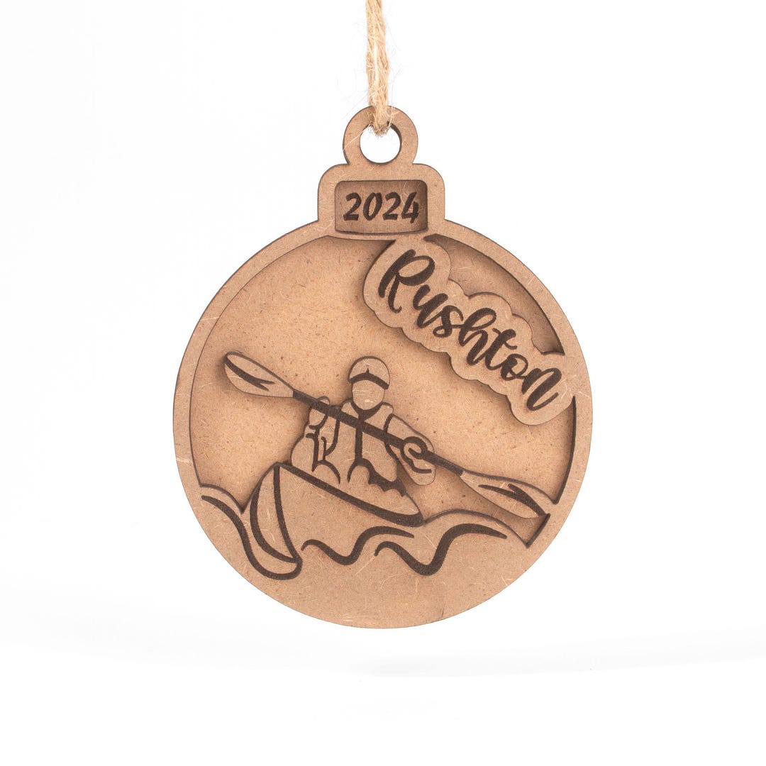 Personalised Kayaking Ornament - Laser Cut Gift for White Water Kayak ...