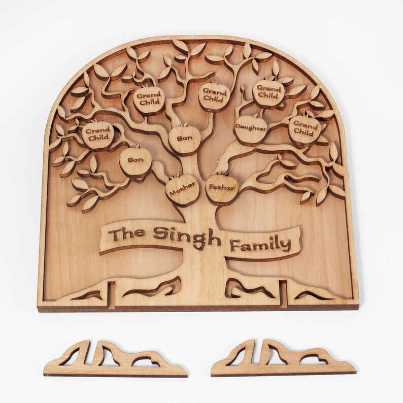 Personalized Family Tree - Laser Cut Gift for Grandparents - Etsy