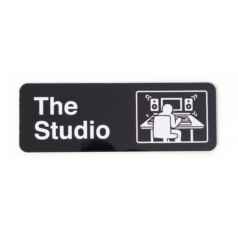 Music Producer's Studio Door Sign | Black Acrylic With Custom Studio ...