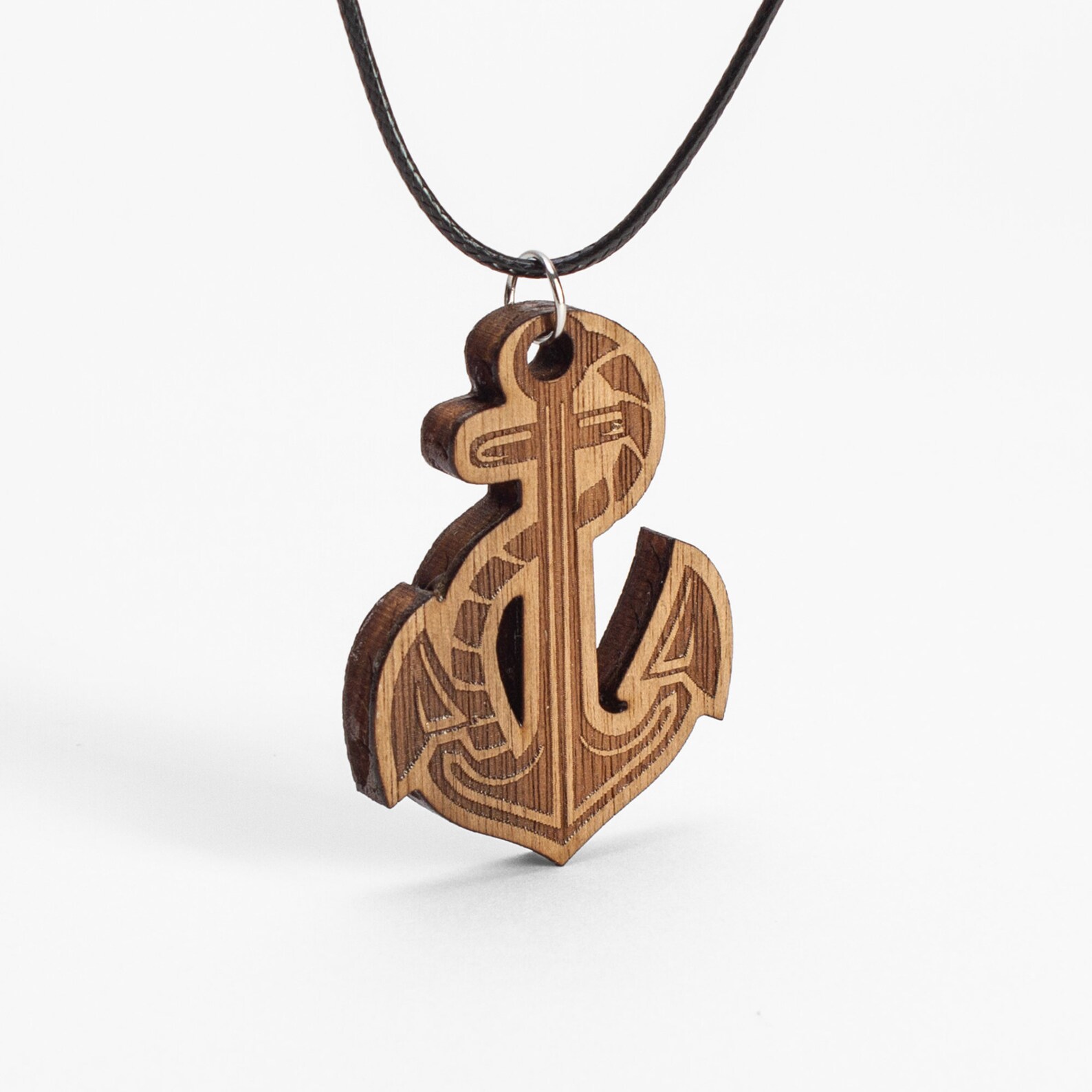 Anchor With Rope - Laser Engraved Walnut Pendant Gift for Sailors - Etsy