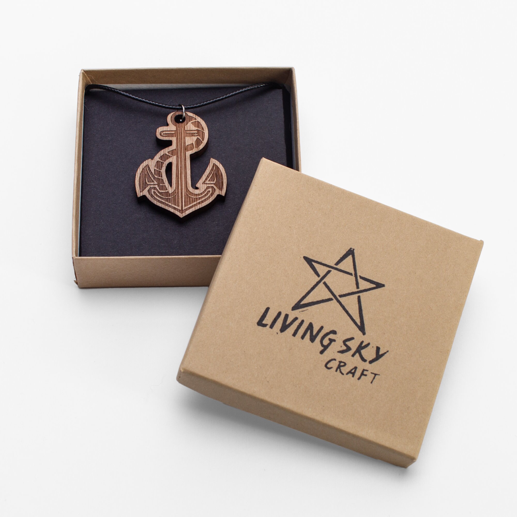 Anchor With Rope - Laser Engraved Walnut Pendant Gift for Sailors - Etsy